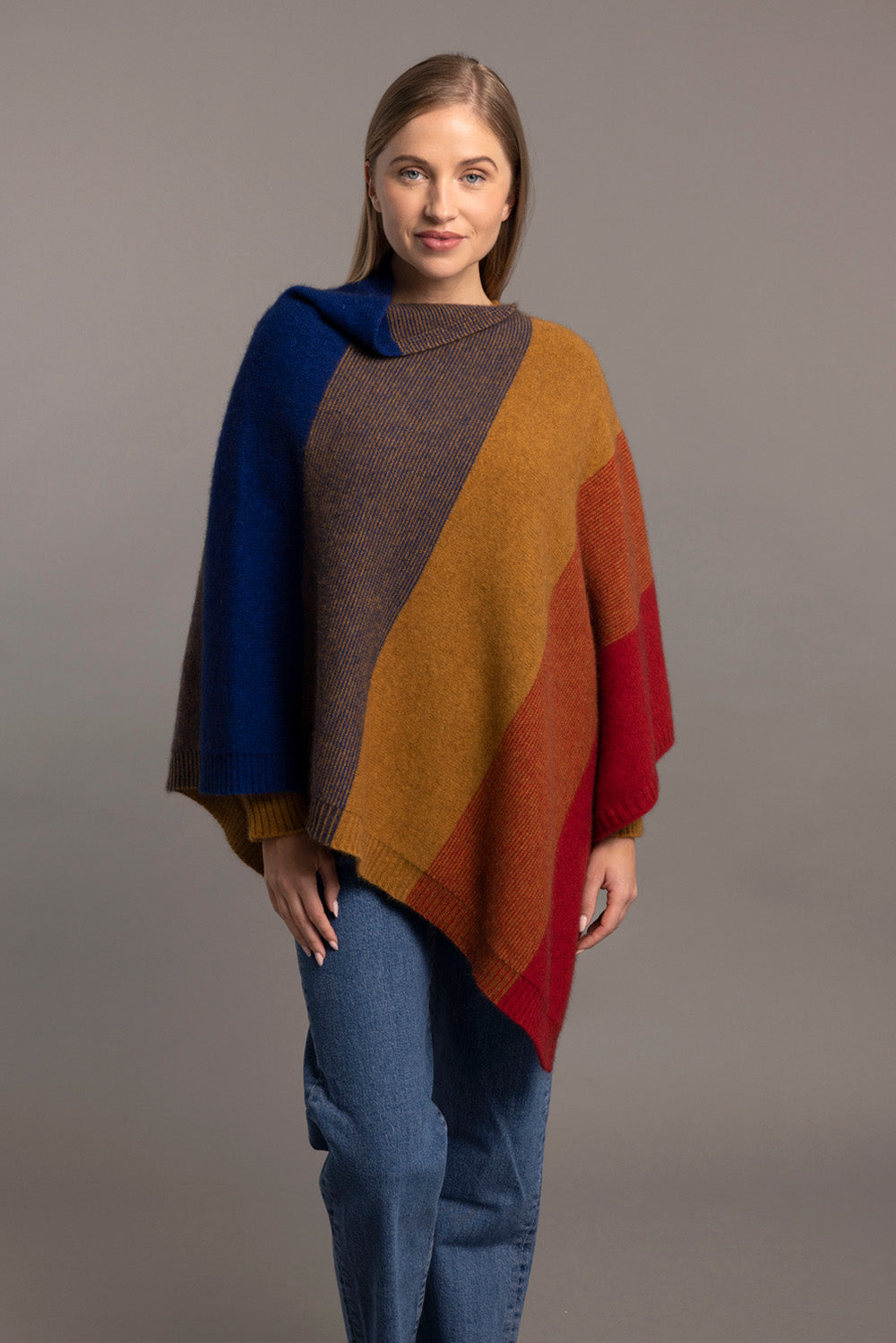 Primary Possum Merino Ombre Poncho - Sweaters Australia