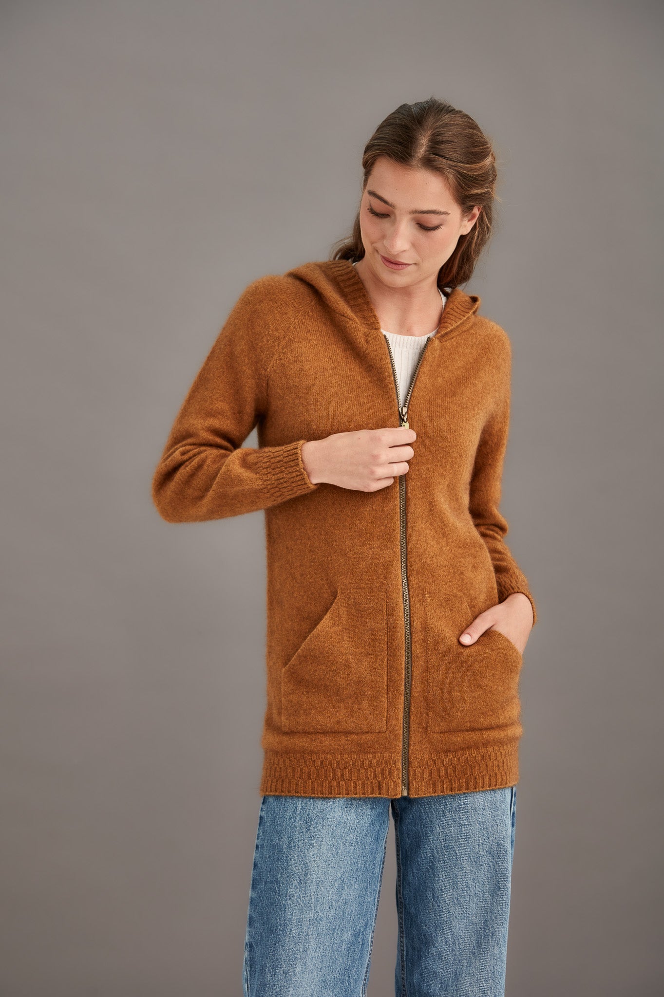 Honeycomb Possum Merino Jacket With Hood for Sale - Sweaters Australia
