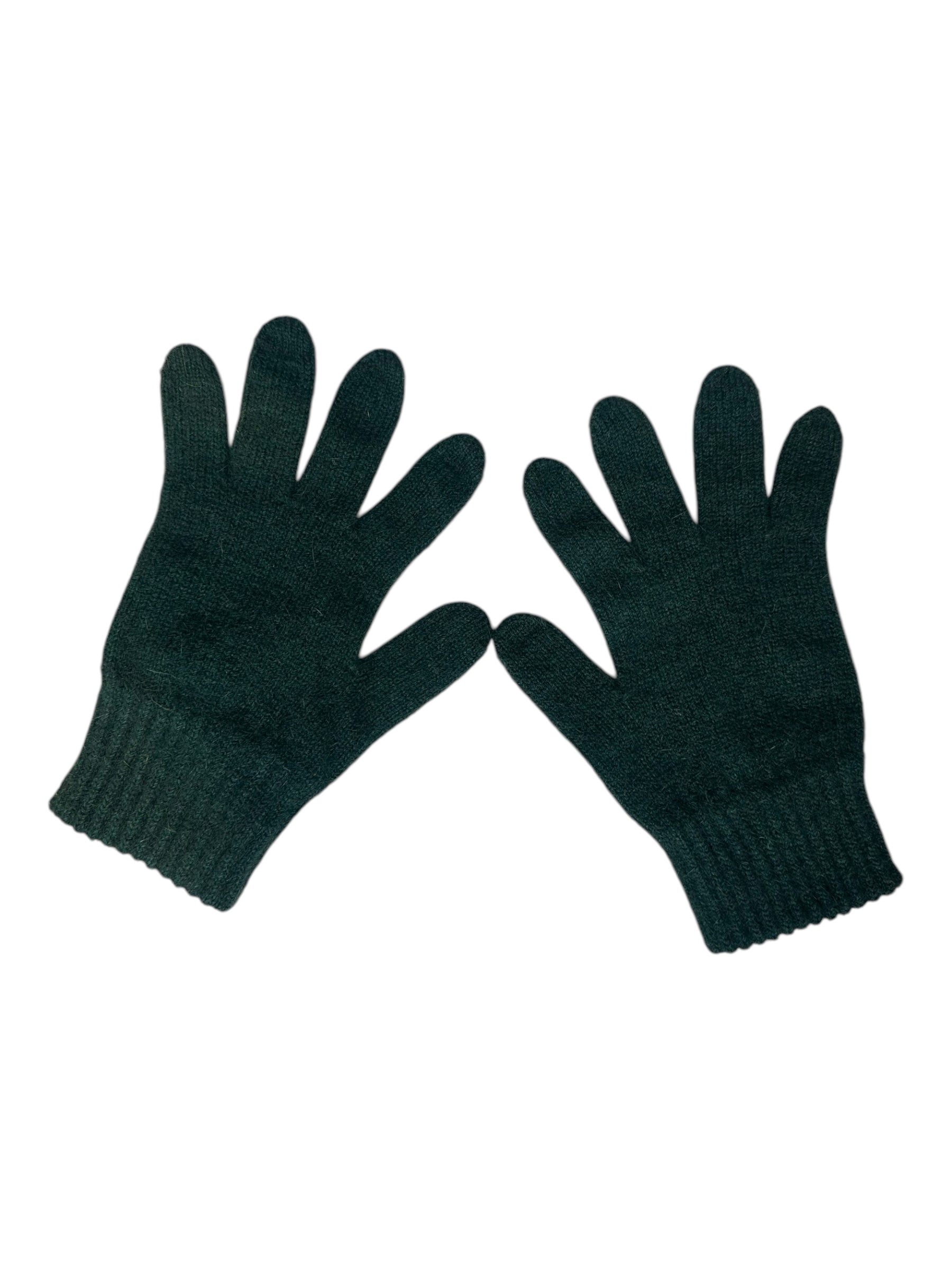 Forest Green Possum Merino Full Finger Gloves - Sweaters Australia