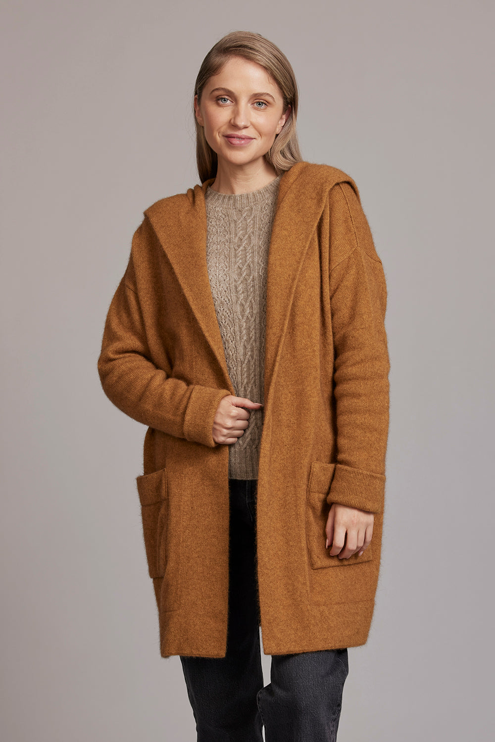 Possum Merino Oversize Hooded Jacket For Women - Sweaters Australia